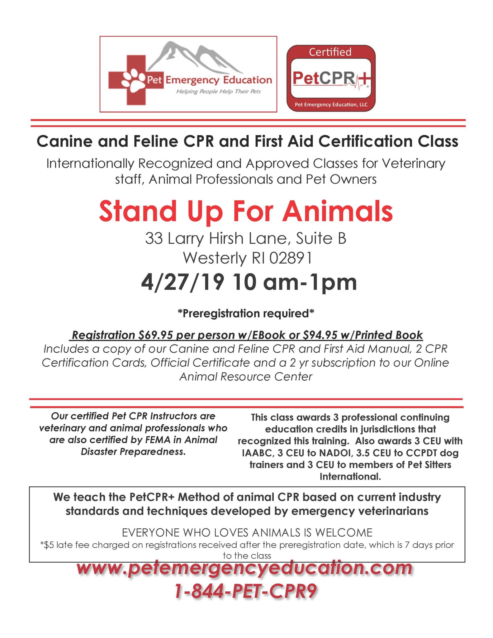 Pet CPR and First Aid Certification Class – Stand Up For Animals